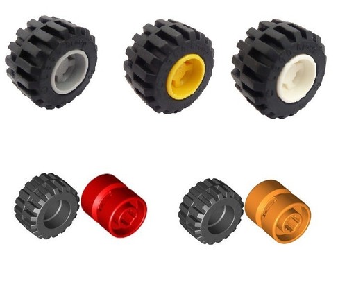 Lego 6014/87697 wheel + tyre 11x12 notched (Pack of 4) Choose Colour ...