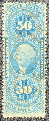 Scott #R58 1862 US Washington Revenue Life Insurance Stamp NM | eBay