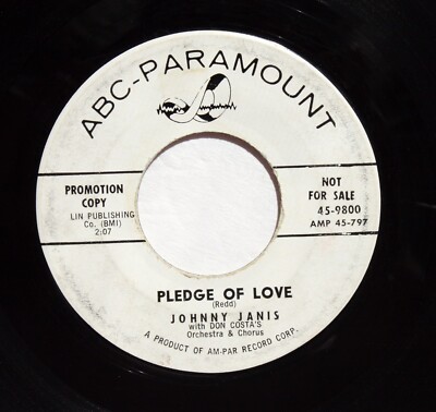 JOHNNY JANIS Teen R&R PROMO 45rpm Pledge of Love b/w I Played the Field ...