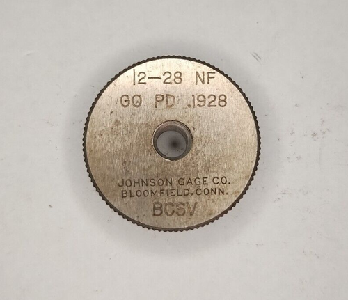 Johnson Gage Co. 12-28 NF GO #12 Outside Thread Ring Gauge For Thread ...