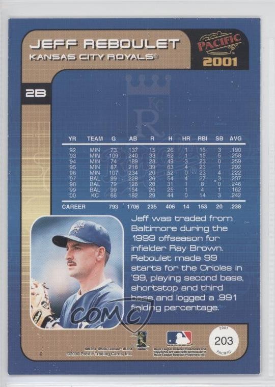 2001 Pacific Jeff Reboulet #203 | eBay