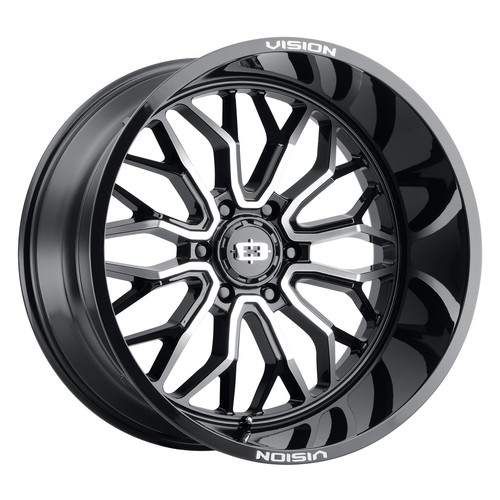 20x12 Vision 402 Riot Gloss Black Machined Face Wheels 5x5.5 (-51mm ...