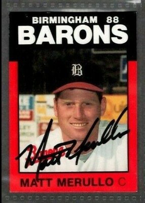 1988 Best #22 Matt Merullo Birmingham Barons Baseball Card Signed ...