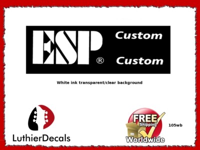 ESP Custom Guitar Company Headstock Decal Waterslide Restoration logo ...