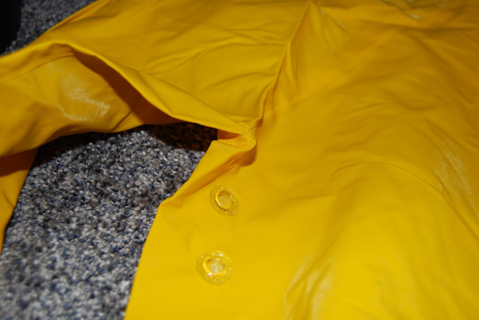 NEW PVC Rain Jacket Yellow PVC Raincoat W Drawstring Hood XL 48-50 ...