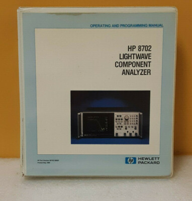 HP 08702-90002 8702 Lightwave Component Analyzer Operating/Programming ...