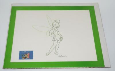 Disney Sketch David Brancato Signed Embossed Stamp Drawing Tinker Bell ...