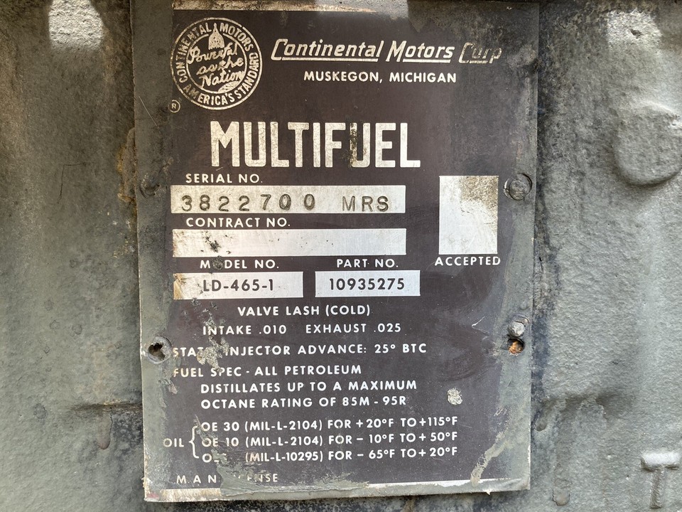 Continental Hercules LD-465-1 Multi-Fuel Engine | eBay
