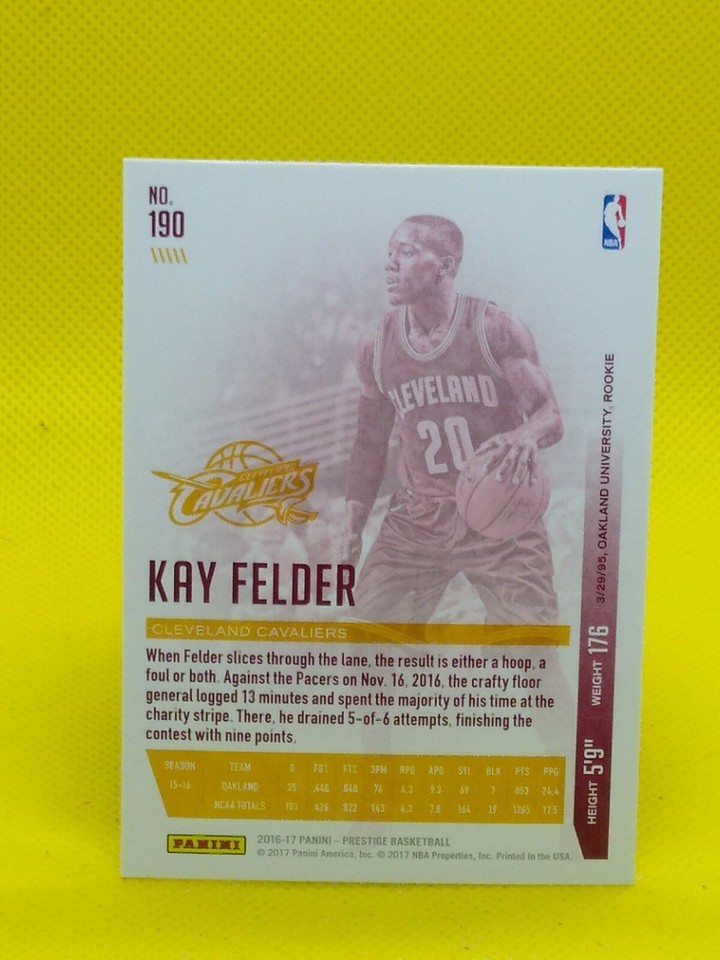 Kay Felder 2016-17 Prestige ROOKIE #190 Cleveland Cavaliers Oakland ...