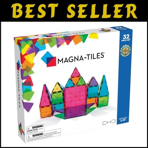 Safe and Non-Toxic 32-Piece Magnetic Builders Set - Perfect for Young ...
