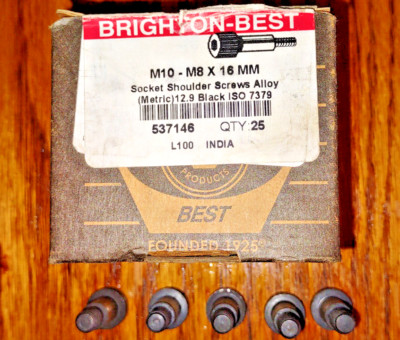 BRIGHTON-BEST M10-M8 X16 MM SOCKET SHOULDER SCREWS ALLOY 527146 NEW QTY ...