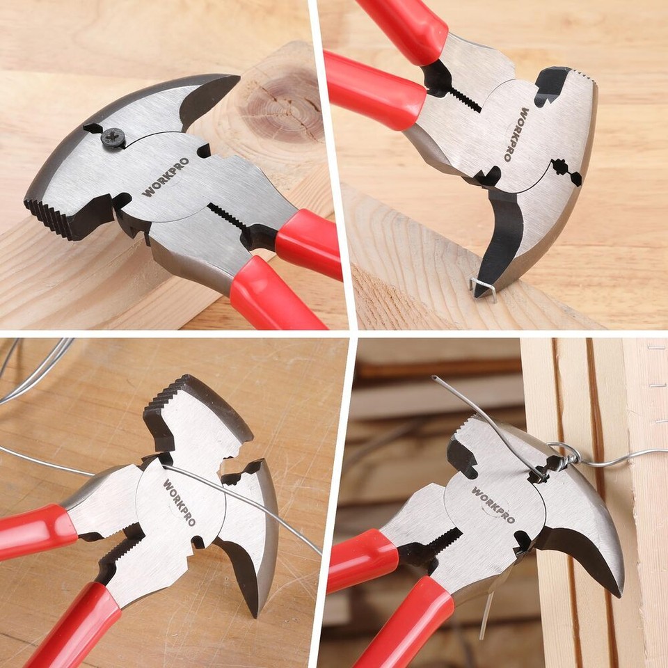 WORKPRO Fencing Pliers Barbed Wire Fence Tools Fence Cutter Nail Puller ...