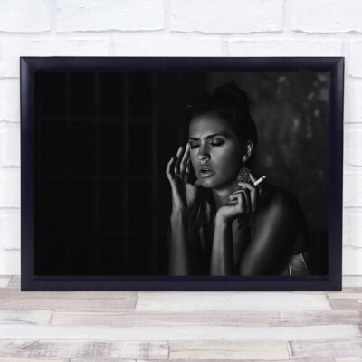 Summer In The City Simona Girl Model Woman Closed Eyes Black White Art ...