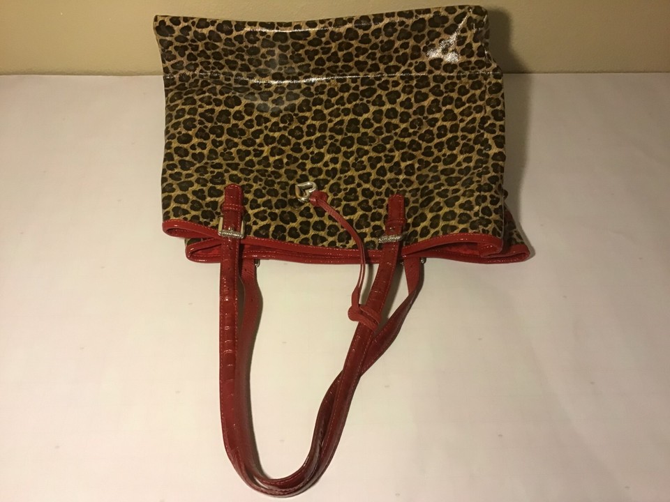 Brighton Bag Whitney Coated Canvas Leopard Print Tote E523422 Handbag ...