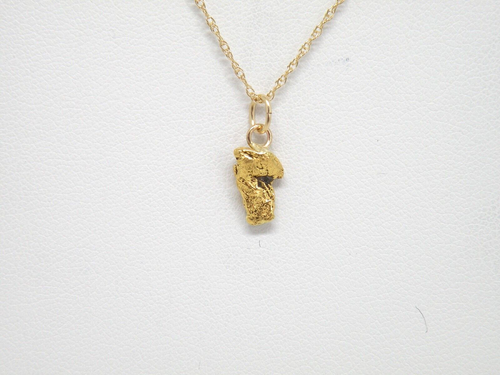 Genuine natural gold nugget Pendant with 14k Gold 18" rope chain | eBay