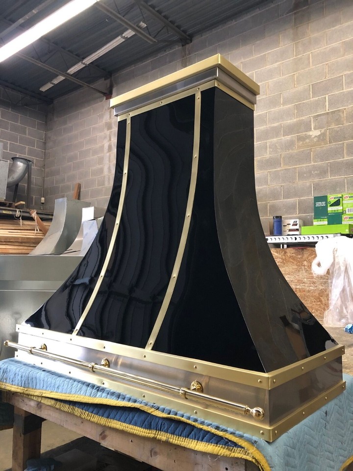 Black Custom Kitchen Range Hood, 36" Wide x 30" Tall - Motor Available ...