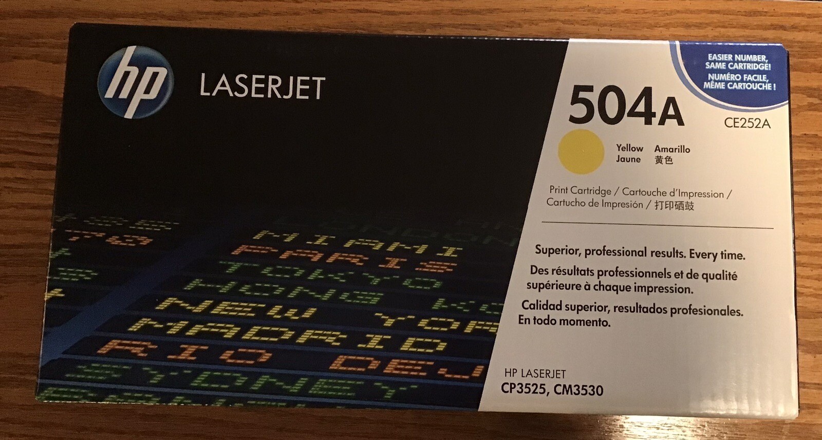 HP CE252A 504A Genuine OEM NEW YELLOW Toner Cartridge SEALED BOX | eBay