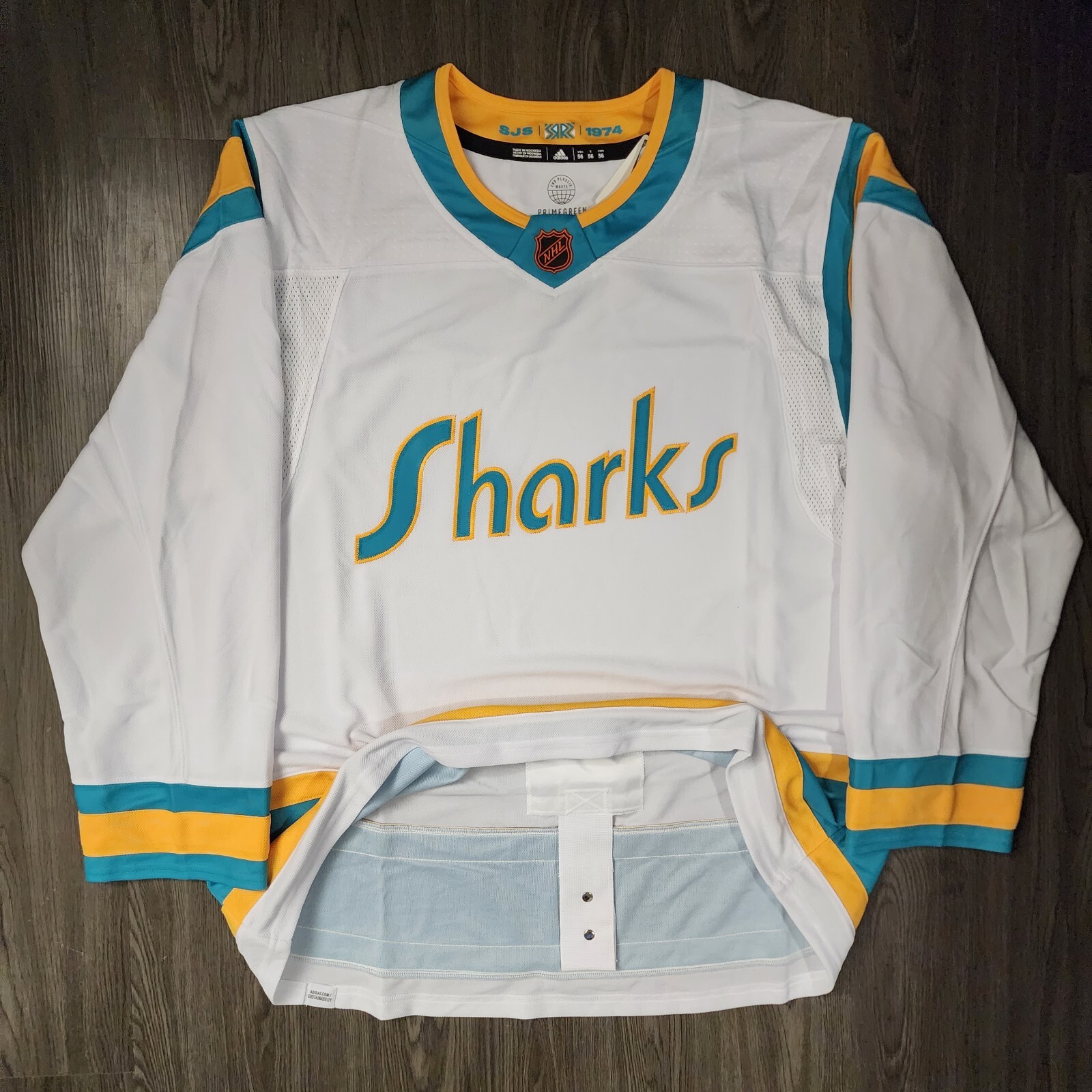 NWT Adidas San Jose Sharks Reverse Retro 2.0 Blank Hockey Jersey, Size ...