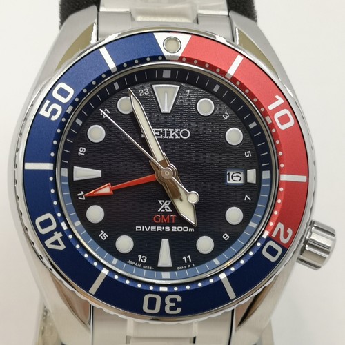SEIKO PROSPEX SBPK005 Black Pepsi Scuba Diver Solar Men's Watch New in ...