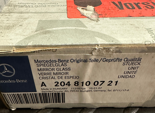 Mercedes-Benz Left Door Mirror Glass - 204-810-07-21 - For MBZ C250 ...