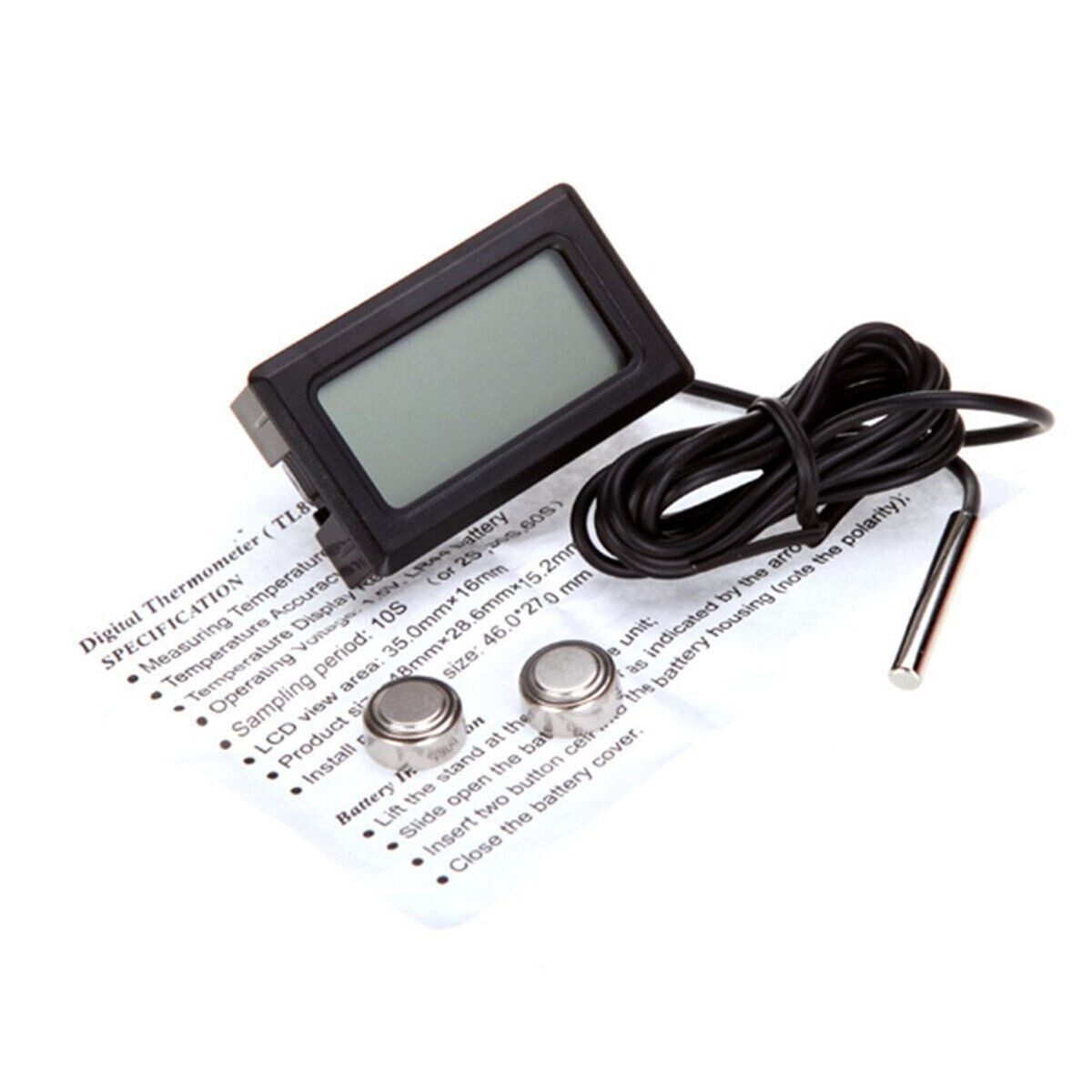 Mini Digital Thermometer Temperatur Messgerät LCD Anzeige mit Fühler 1 ...