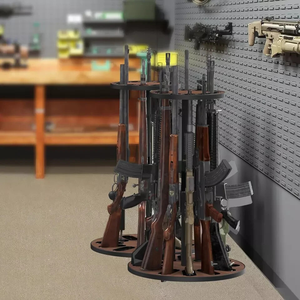Rifle Gun Rack Solid Wood Shotguns Hold12 Guns Round Display Stand Gun ...