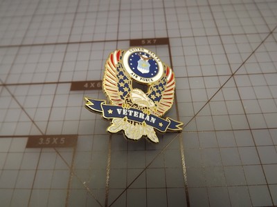 BRAND NEW Lapel Pin U.S. "VETERAN" USAF AIR FORCE ENAMELED LIFETIME ...