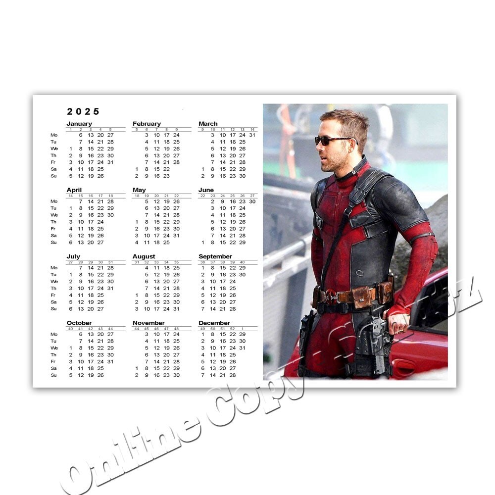 Ryan Reynolds in Deadpool + + Taschenkalender Calendar 2025 | eBay