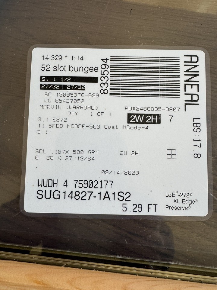 Marvin Ultimate Double Hung - Bare Sash Window - Satin Nickel Sash Lock ...