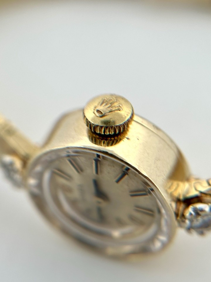 Rolex 3523 Vintage Yellow Gold Diamond Ladies Classic Watch Rare Model ...
