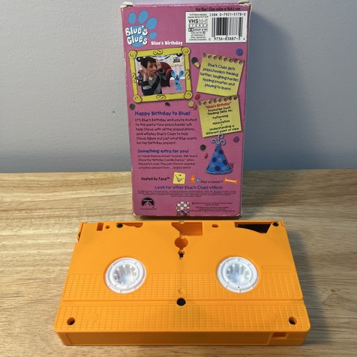 Blue's Clues - Blue's Birthday (VHS, 1998) Orange VHS Nickelodeon Nick ...