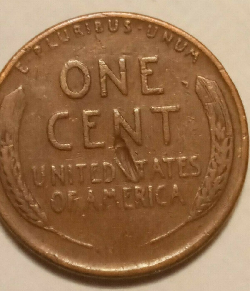 1946 P Lincoln Wheat Penny With ERROR, Large Indented Strike Through on ...