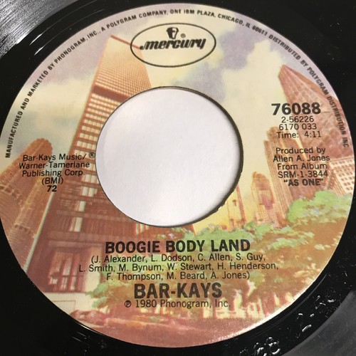 Bar-Kays - Boogie Body Land 7" VG+ Vinyl 45 Mercury 76088 USA 1980 VGC ...