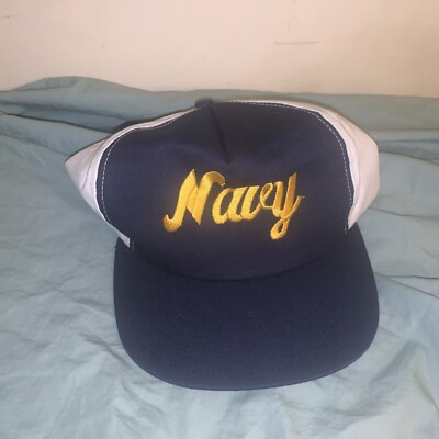 Vintage Navy Midshipmen Script Snapback Hat Cap Made in USA | eBay