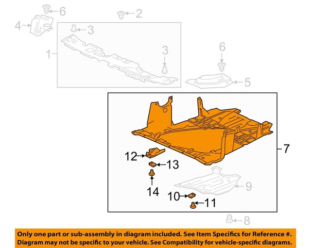Honda OEM 2018 Accord Splash Sheild-under Engine/radiator 74110TVCA00 ...