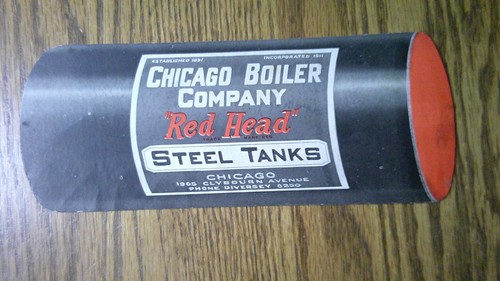 vintage advertising Chicago Boiler " Red Head" steel tanks shaped like ...