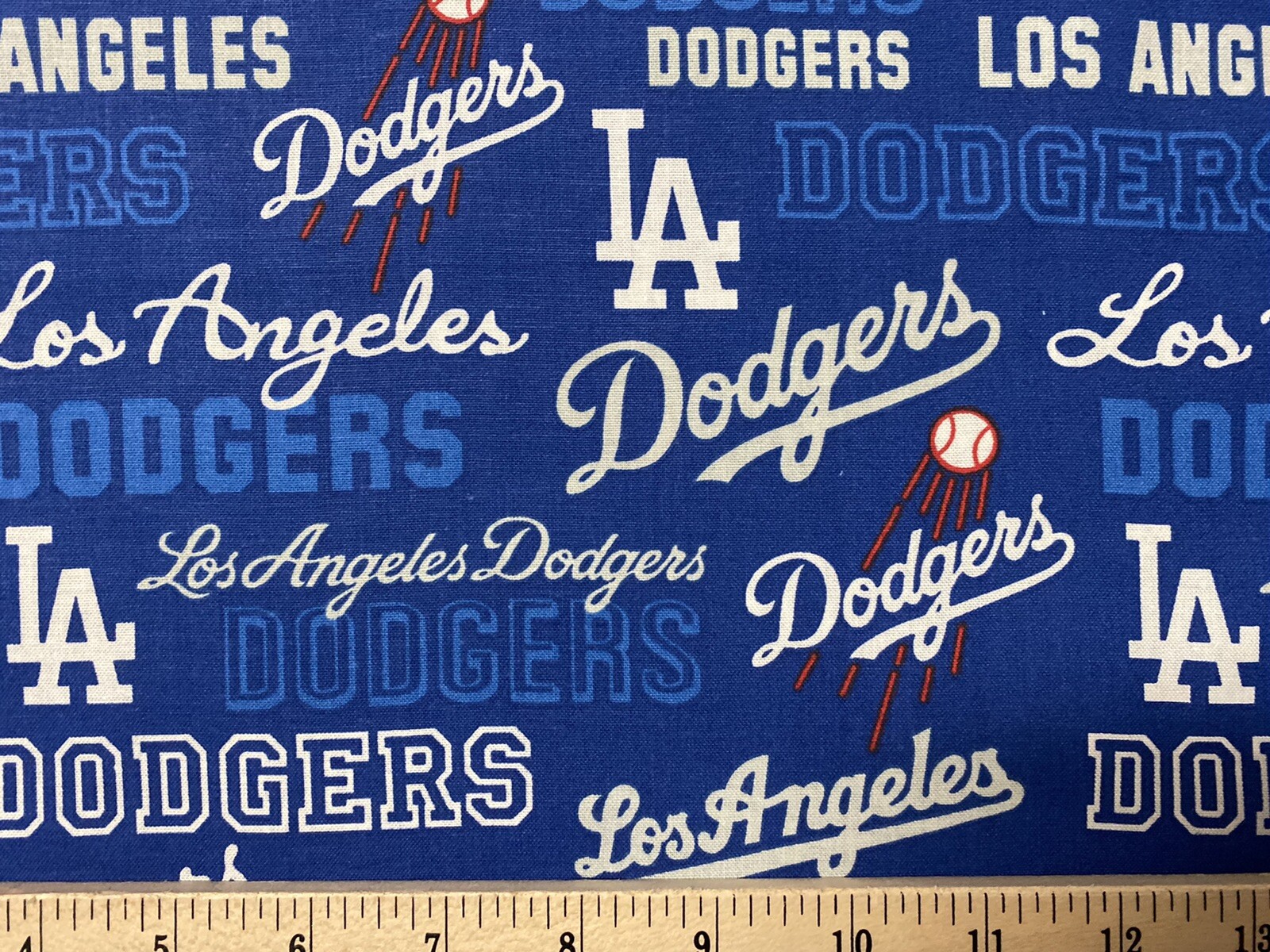 MLB LOS ANGELES LA DODGERS Baseball, Fancy, HALF Yard (18” x 44 ...