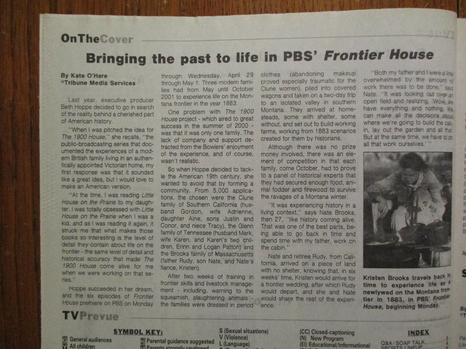 April 28-2002 Chicago TV Prevue Magaz(FRONTIER HOUSE/KRISTEN BROOKS ...