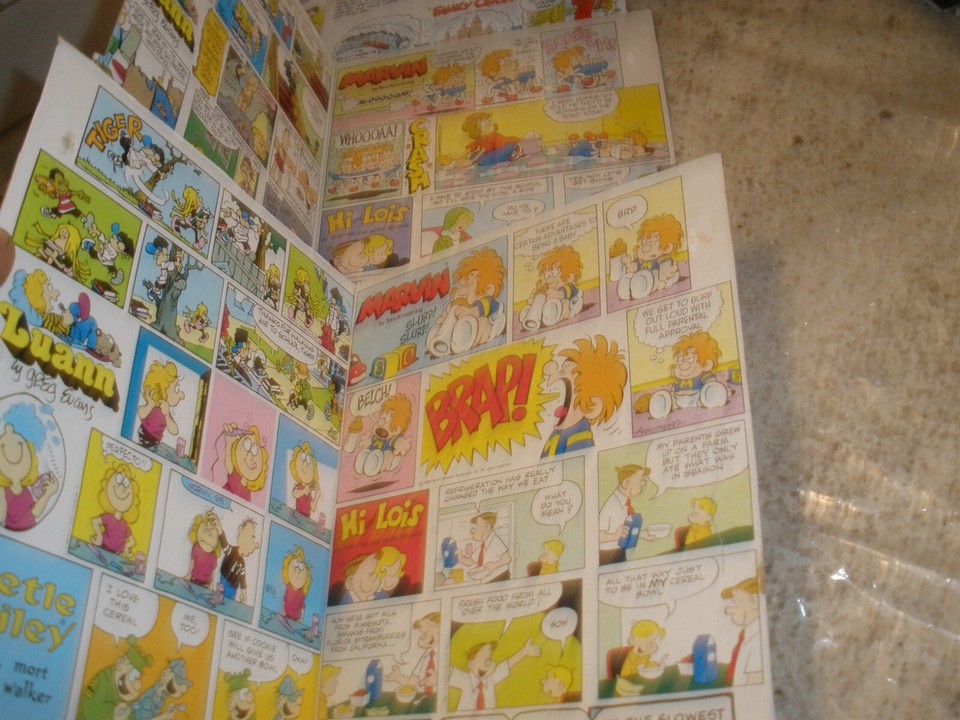 LOT OF 6 MORNING FUNNIES CEREAL BOX COMIC BACKS (D9) | eBay