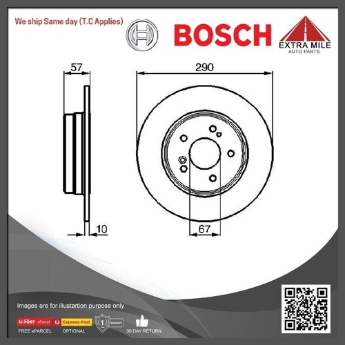 Bosch Brake Disc Rotor Rear For Mercedes-Benz SL (R129) 280 (129.058 ...
