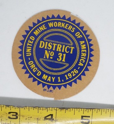 UMWA Union Sticker District 31 Mining 1926 Vintage Hard Hat | eBay