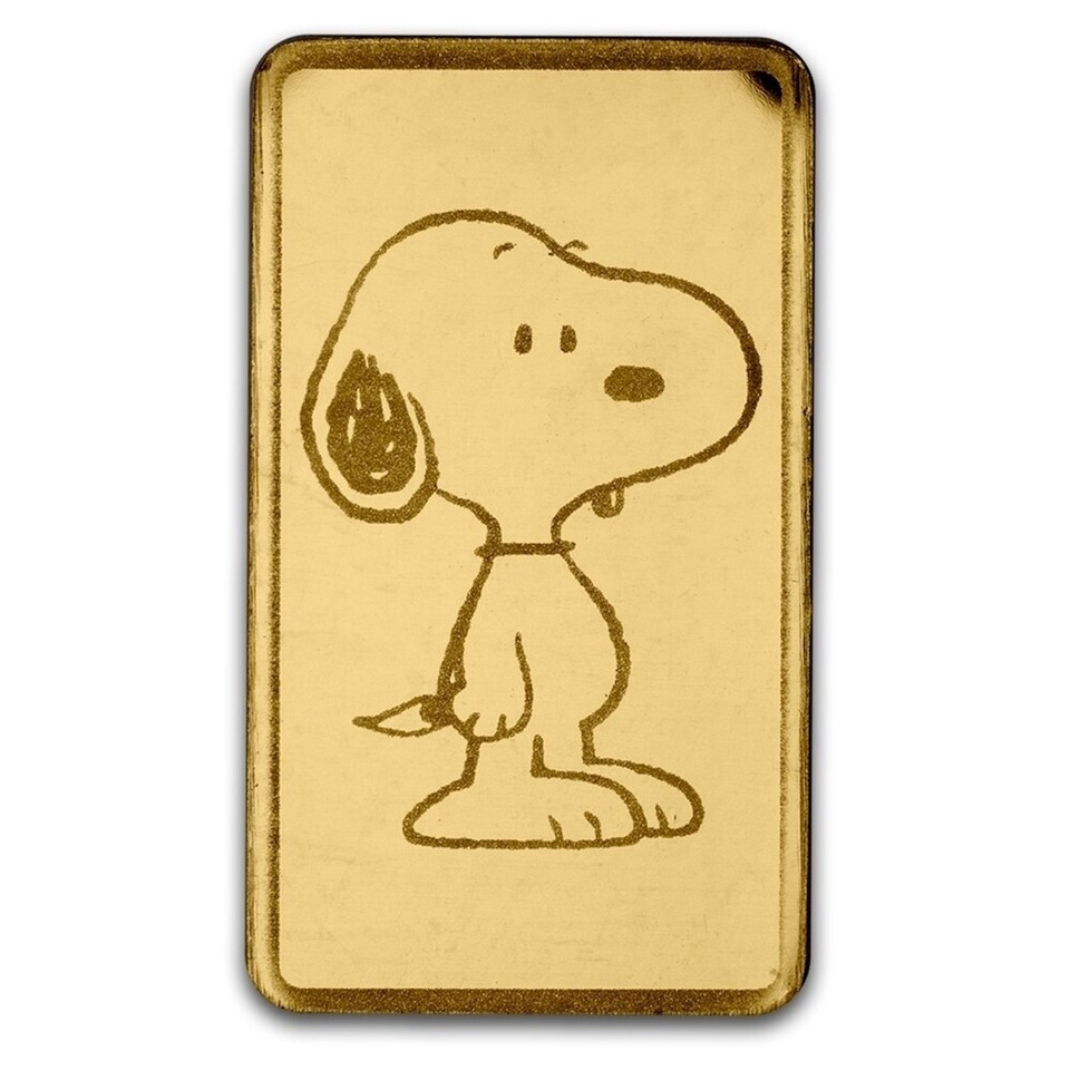 1/2 gram .9999 Fine Gold Pamp Bar - Peanuts® 75th Anniversary Peanuts ...