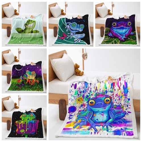 Colorful Tree Frog Blanket Flannel Throw Sofa Quilt Bed Office ...