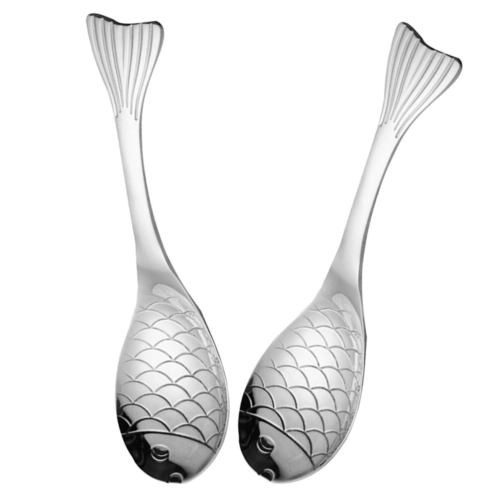 2pcs Serving Spoons Stainless Steel Fish Spoon For Serving Soup ...