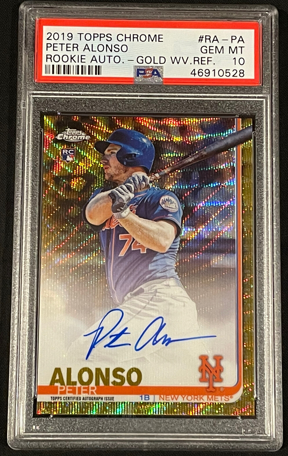 2019 Topps Chrome Peter Alonso RC Gold Wave Refractor Auto /50 PSA 10 ...