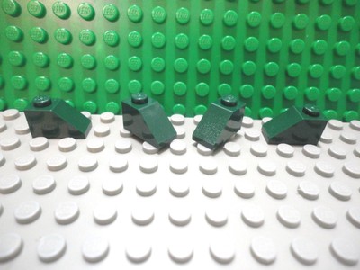 Lego 4 Dark Green 2x1 Slopes 45 degree brick block NEW | eBay