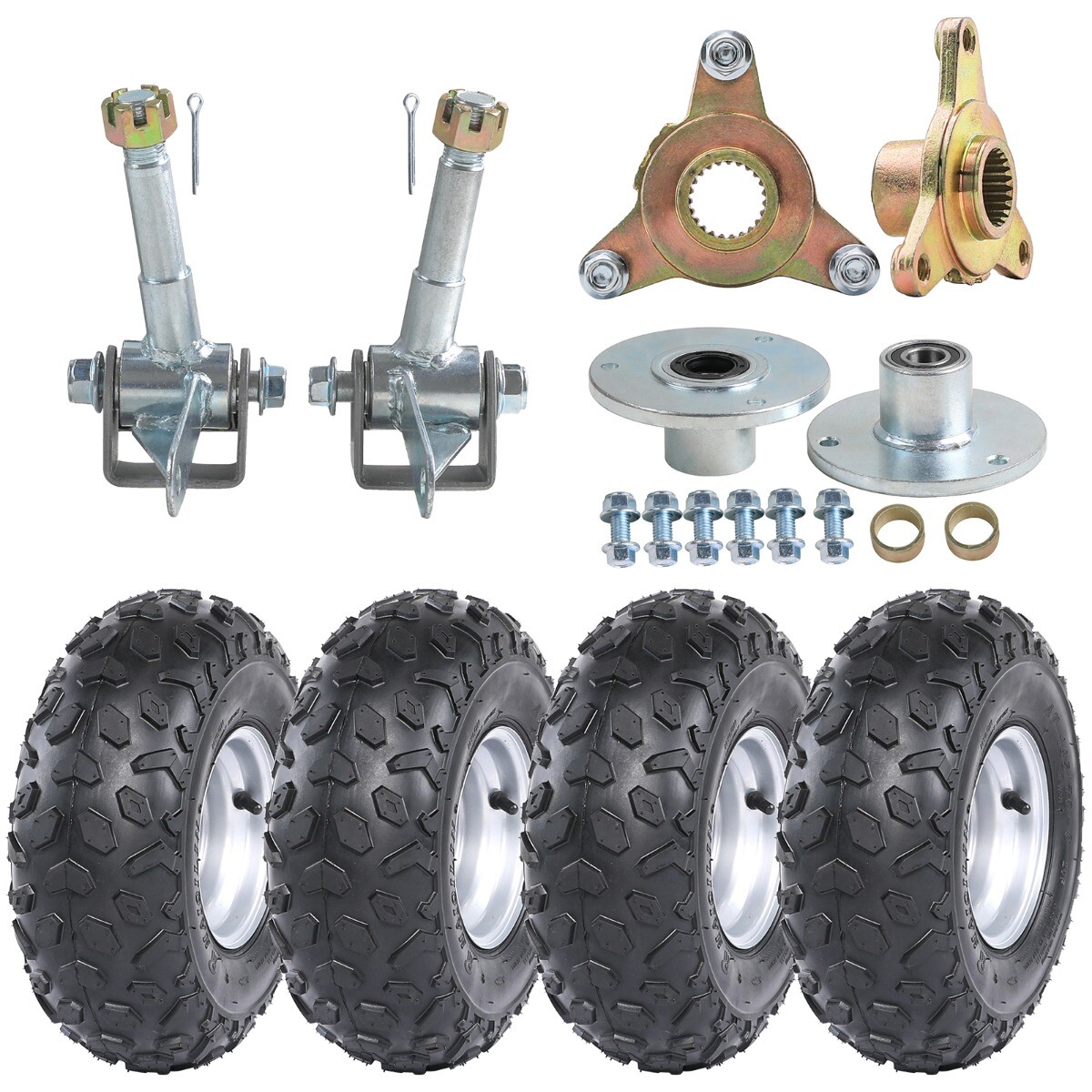 Complete 6" Wheels 145/70-6 Tires on Rims 3 Stud Hub ATV Quad Go Kart ...