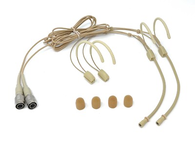 2(Pair) New Omnidirectional Double earhook Headset Microphone for Audio ...