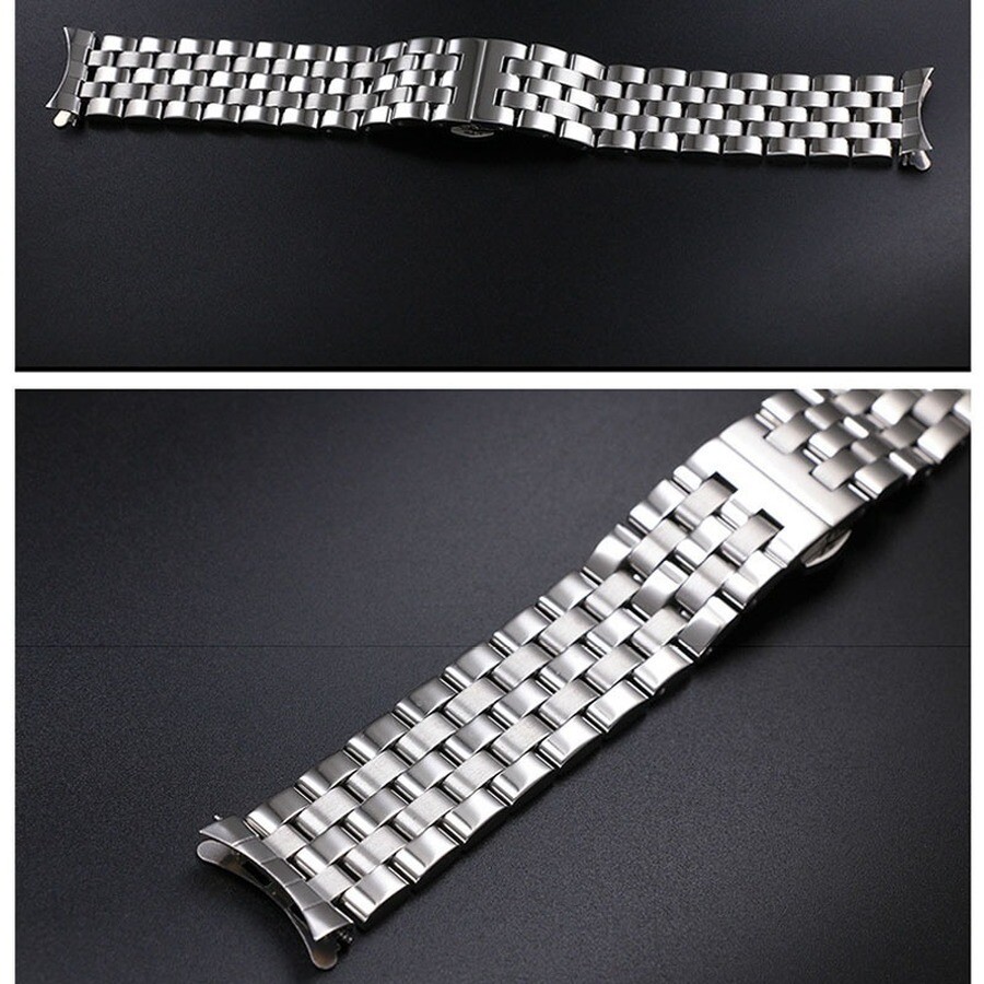 Flat Curved Ends Watch Band 18 19mm 20mm 21 22mm 24mm 26mm Stainless ...