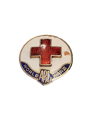 WWII American Red Cross World ARC Pin Nurse Red White Blue Enamel ...